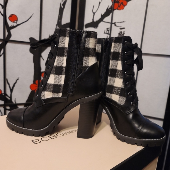 BCB GENERATION | Shoes | Bcb Generation Ladies Black Ivory Plaid Boots ...